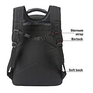 Greencity Laptop Backpacks Tactical Military 3 Day Expandable Bug Out Bag Classic School Case Travel Hiking，Black