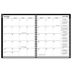 2023-2024 Office Depot® Brand 18-Month Weekly/Monthly Academic Planner, 6" x 8", 30% Recycled, Black, July 2023 to December 2024
