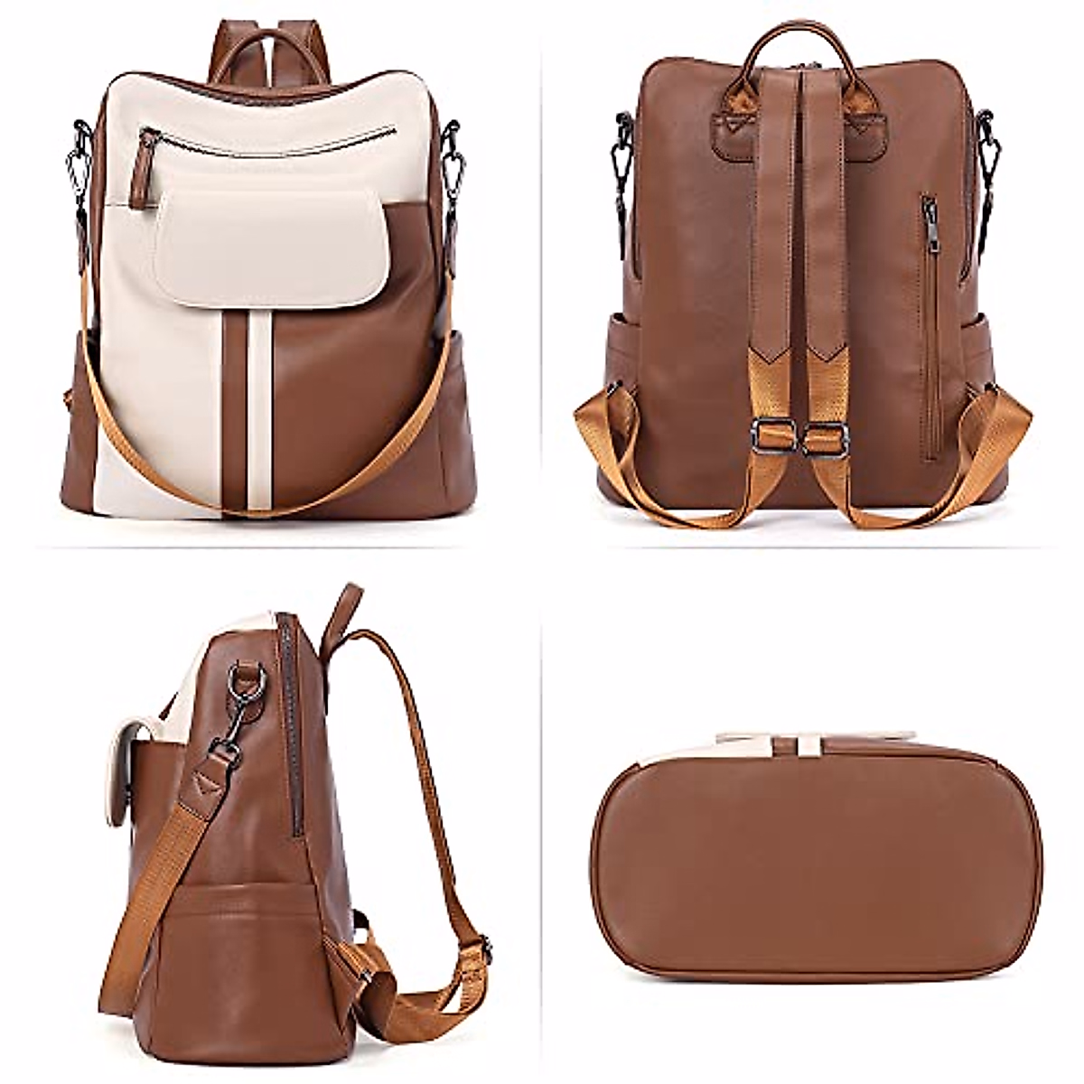 CLUCI Backpack Purse for Women Large Leather Travel Convertible Fashion Designer Ladies Purse