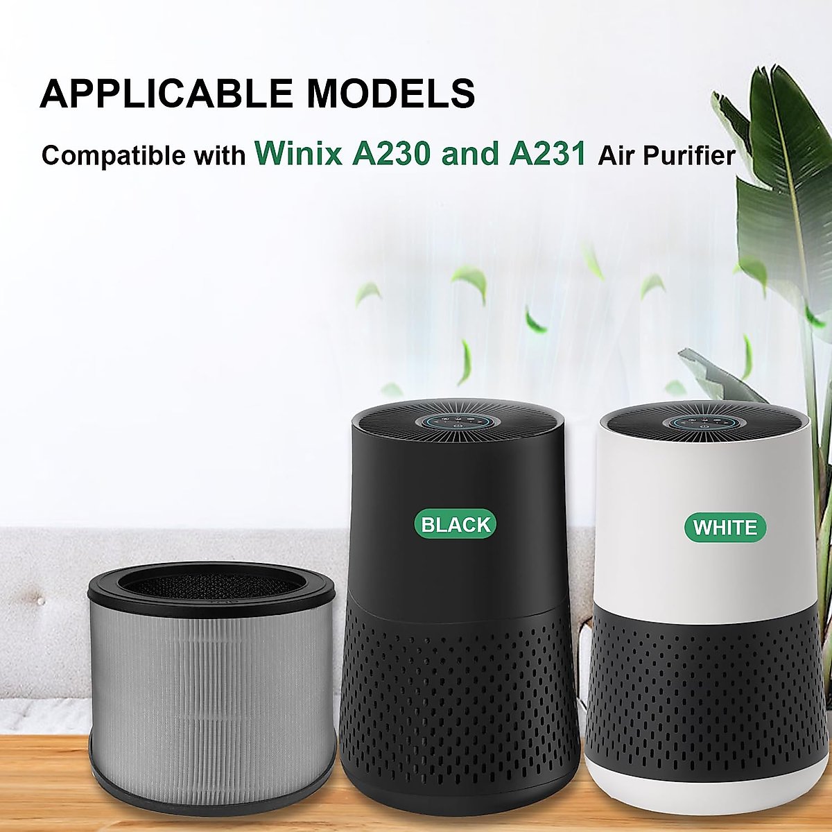 Skydiras A231 Air Purifier Replacement Filter Size O, Compatible with Winix A231 and A230 Air Purifier 1712-0100-00, 3-in-1 H13 Grade True HEPA Filter, 2 Pack