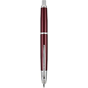 PILOT Vanishing Point Decimo Refillable & Retractable Fountain Pen, Burgundy Barrel with Rhodium Accents, Fine Nib (65338)