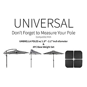 WO Home Furniture Portable Beach Patio Sunshade Stand Umbrella Base Stand Holder, Steel Universal Cross Base Stand Anchor Kit (Stand Only) (Black)