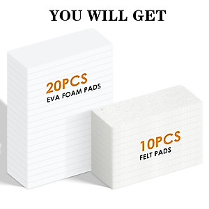 30 PCS Headboard Stoppers Bed Stopper Headboard Stoppers for Wall,10pcs Felt Pads&20pcs EVA Pads,Self Adhesive Felt Furniture Pads Wall Protector,Anti-Shake Soundproof Pads for Bed Frame Headboard