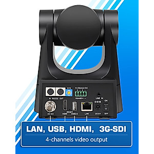 FoMaKo PTZ Camera HDMI 20x Optical Zoom 3G-SDI IP Live Streaming Camera, True to Life Colors, PoE Supports, HDMI PTZ Camera for Church Services Worship Education vMix OBS Wirecast (Black)