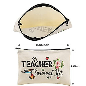 Hereman's Teacher Appreciation Gift Sets -Basket for Women, Back to School Gift, Christmas 12oz Wine Tumbler, Bookmarks, Ceramic Pen Holder, Pouch Bag, Rose Gold