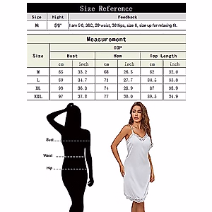 Fenteng Women's Slip Nightgowns Satin Sleepwear Lace Chemises Silky Sleeveless Sleepdress Cami Nightdress Comfy Nightshirt (Black1, XL)