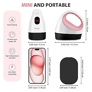 Calogy Mini Heat Press, Heat Transfer Machine, Constant Temp Control, Insulated Safety Base, Fits for Crafts, T-Shirt, Hat, Cap, Pillows(White Pink)