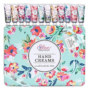 BODY & EARTH Hand Cream Set Pack of 12 Enriched with Shea Butter to Nourish Dry Hands, Hand Lotion Gift Packs, Travel Size, Best Gifts for Women