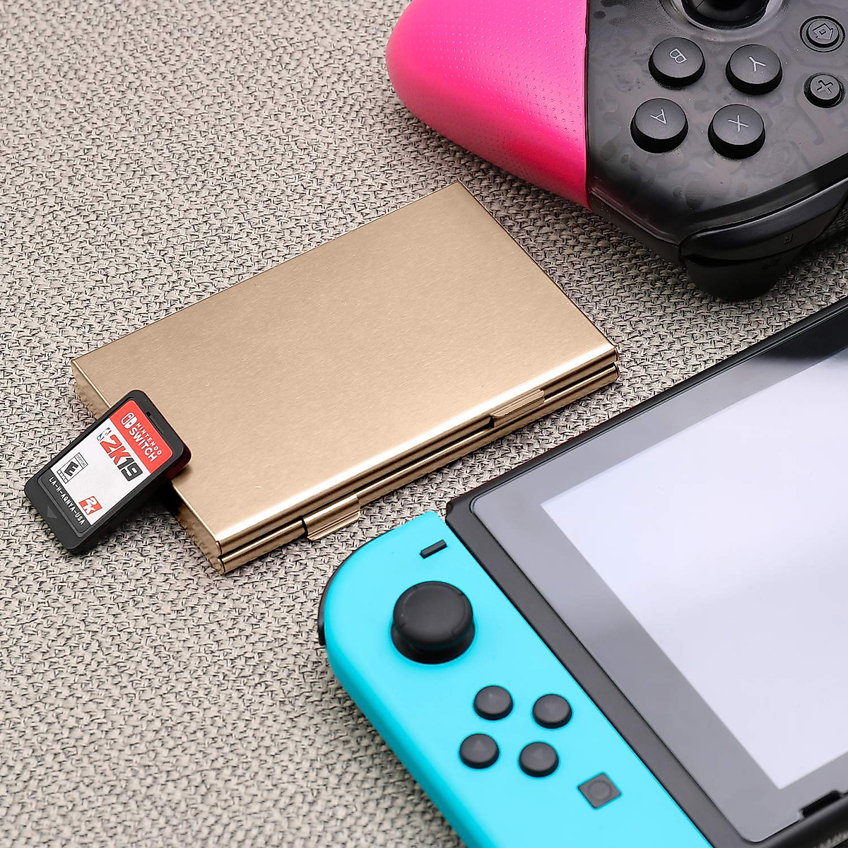 Premium Game Card Case for Nintendo Switch, Aluminum Game Cartridge Holder for Nintendo Switch (Hold 6 Game Cards) - Black