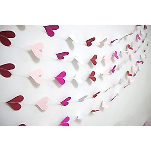 5 Pcs Heart Garland Banner, 100 Hearts Hanging Valentine's Day Decoration Garland for Anniversary Valentine's Day Wedding Birthday Party Decorations