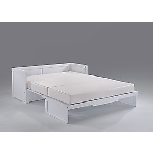 NIGHT & DAY Murphy Cube Queen Cabinet Bed Ready-to-Assemble with Custom 6" Memory Foam Mattress (White)