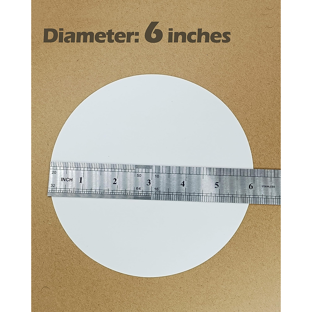 Ezyaid White Cardstock Paper Circles for Kids Arts and Crafts, Thick Cardstock 6 Inches Cutout Round Shape, Circular 92lb/250gsm Pre-Cut Heavy Card Stock 24 Sheets for School Crafting Supplies