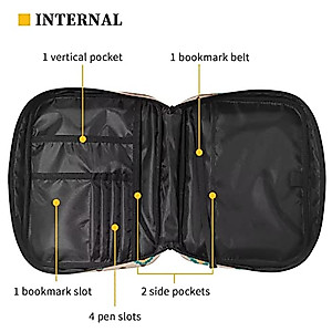 Coloranimal Southwestern Aztec Native Navajo Horse Print Bible Bags with Handle Zippered Pocket Carrying Book Bible Covers for Women Carrier Tote Bags Purse