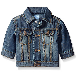 The Children's Place Baby Toddler Boys Denim Jackets, Dark Wear Wash Blue, 6-9 Months