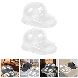 GANAZONO 2pcs Baseball Hat Display Case Plastic Hat Protector Holder Clear Display Case Hat Boxes Baseball Hat Holder Packaging Protector for Signed Baseball Caps