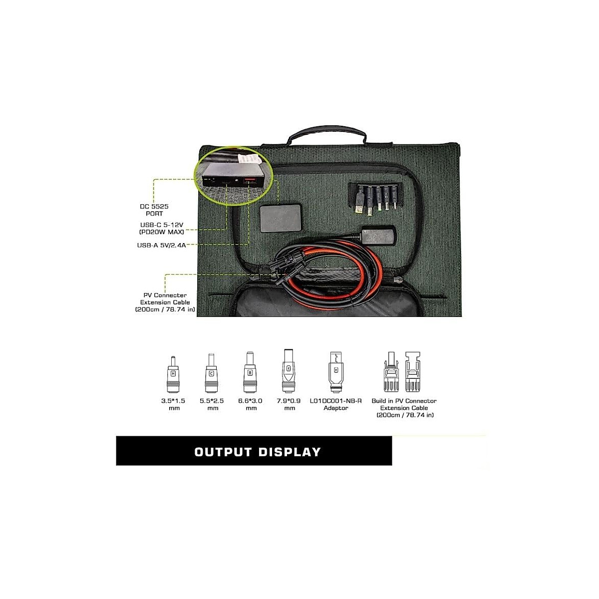 110W Portable Solar Panel for Portable Power Station & Foldable Solar Panels Cell Solar Charger Power Equipment for Outdoor Camping Fishing RV Outdoor