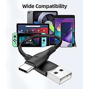 HOTNOW USB C Cable Short 0.5FT 3-Pack, 6 inch USB Type C Fast Charger Cord for Samsung Galaxy S10 S9 S8 Plus Note 9 8, Power Bank and Other USB-C Devices