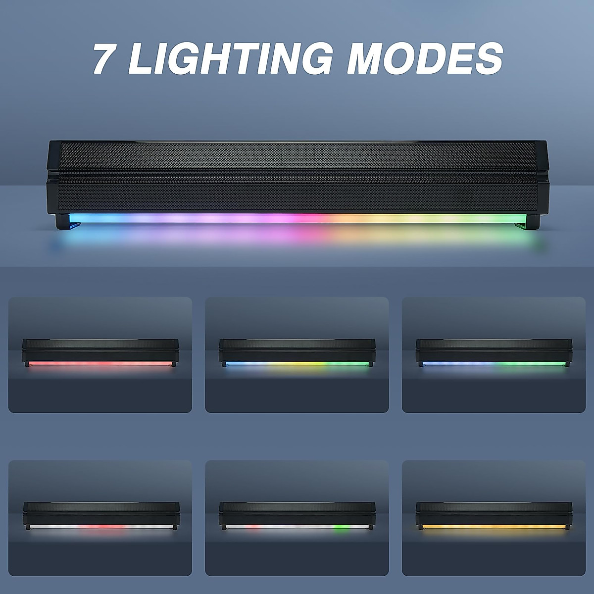 Delxo Pro Wireless Bluetooth Speakers with Lights,24W Loud Stereo Bluetooth Speaker Extra Bass Sound Bar for TV, PC,Tablet and Phone,TWS Pairing FM Radios Portable Speaker for Home,Party,Outdoor,Shops