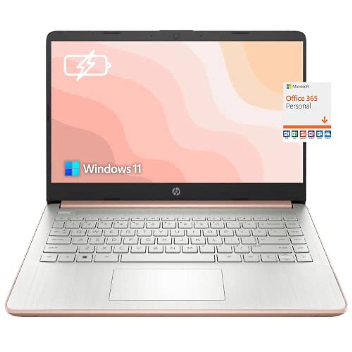 HP Latest Stream 14'' HD Laptop, Intel Celeron Processor, 4GB Memory, 64GB eMMC, Fast Charge, HDMI, Up to 11 Hours Long Battery Life, Office 365 1-Year, Win S, Microfiber Bundle, Pink Gold 4GB RAM