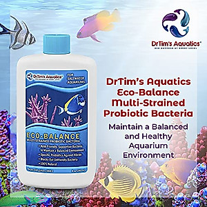 DrTim’s Aquatics Eco-Balance for Saltwater Aquariums – Multi-Strained, Supportive Probiotic Bacteria to Maintain a Balanced Fish Tank Environment-4 oz.