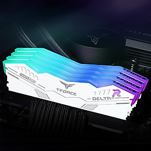 TEAMGROUP T-Force Delta Alpha RGB DDR5 Ram 32GB Kit (2x16GB) 6000MHz (PC5-48000) CL38 Intel XMP 3.0 & AMD Expo Compatible Desktop Memory Module Ram White - FF8D532G6000HC38ADC01