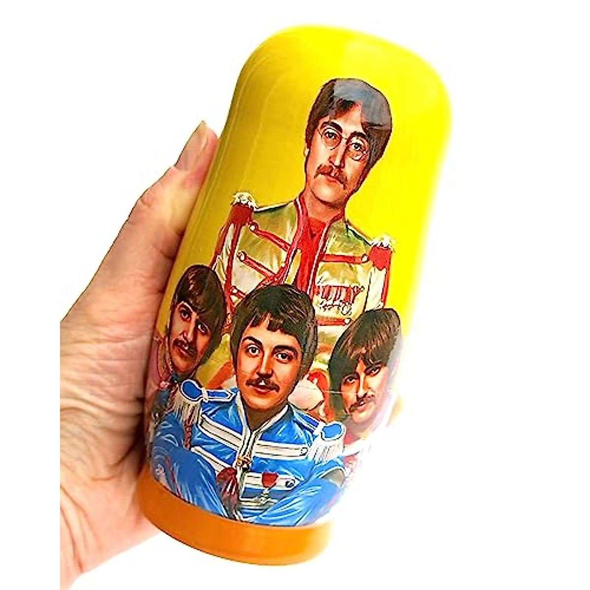 Great Russian Gifts The Beatles Group Collectible Memorbilia 5 Piece Stacking Nesting Doll Set 5.75 Inches Tall