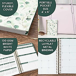 bloom daily planners 2023-2024 Pocket Planner - 4” x 6” - (July 2023 - July 2024) - MINI Weekly/Monthly Agenda Organizer & Calendar Book - Boho Greenery