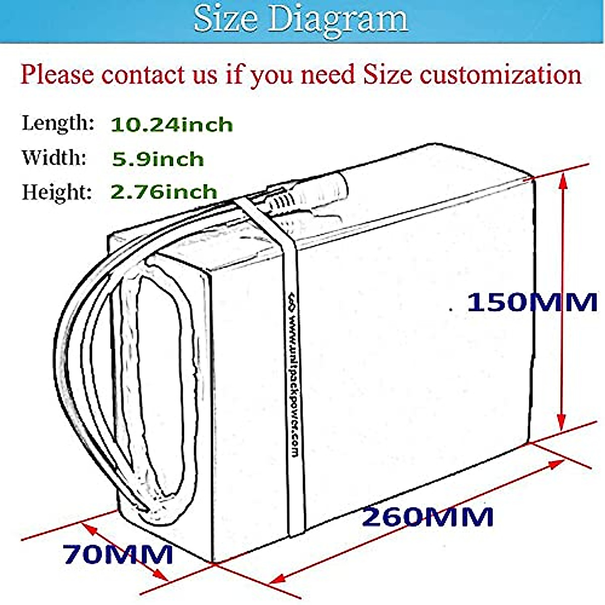 UNIT PACK POWER UPP Ebike Battery 48V - Electric Bike Battery for 1000W/750W/500W Bicycle DIY - Lithium ion Battery for Bafang Motor Go Kart E Scooter (48V 20Ah)