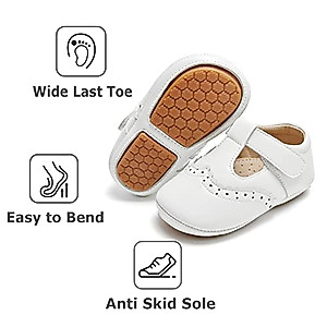 THEE BRON Unisex Baby Moccasins Leather Shoes Soft Sole Toddler Walker Sneakers(18-24 Months Infant, 8722White)