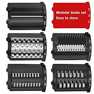 Slicer Shredder Attachment for KitchenAid Stand Mixer with 5 Blades, Cheese Grater Attachment, Fresh Prep Slicer, Bigger Vegetable Salad Maker Accessories for Kitchenaid