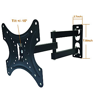 Henxlco Full Motion TV Wall Mount Articulating Swivel Tilt Extend Bracket for Most 13-40 Inch LED LCD Flat Panel Curved Screen Max VESA 200x200mm