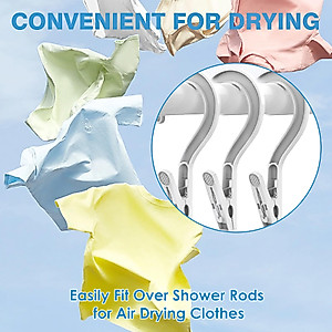 6Pcs Laundry Hooks Boot Hangers - Portable White Plastic Clothes Pins Hanger Clips for Drying Clothes - Versatile Hooks for Laundry, Boots, and More
