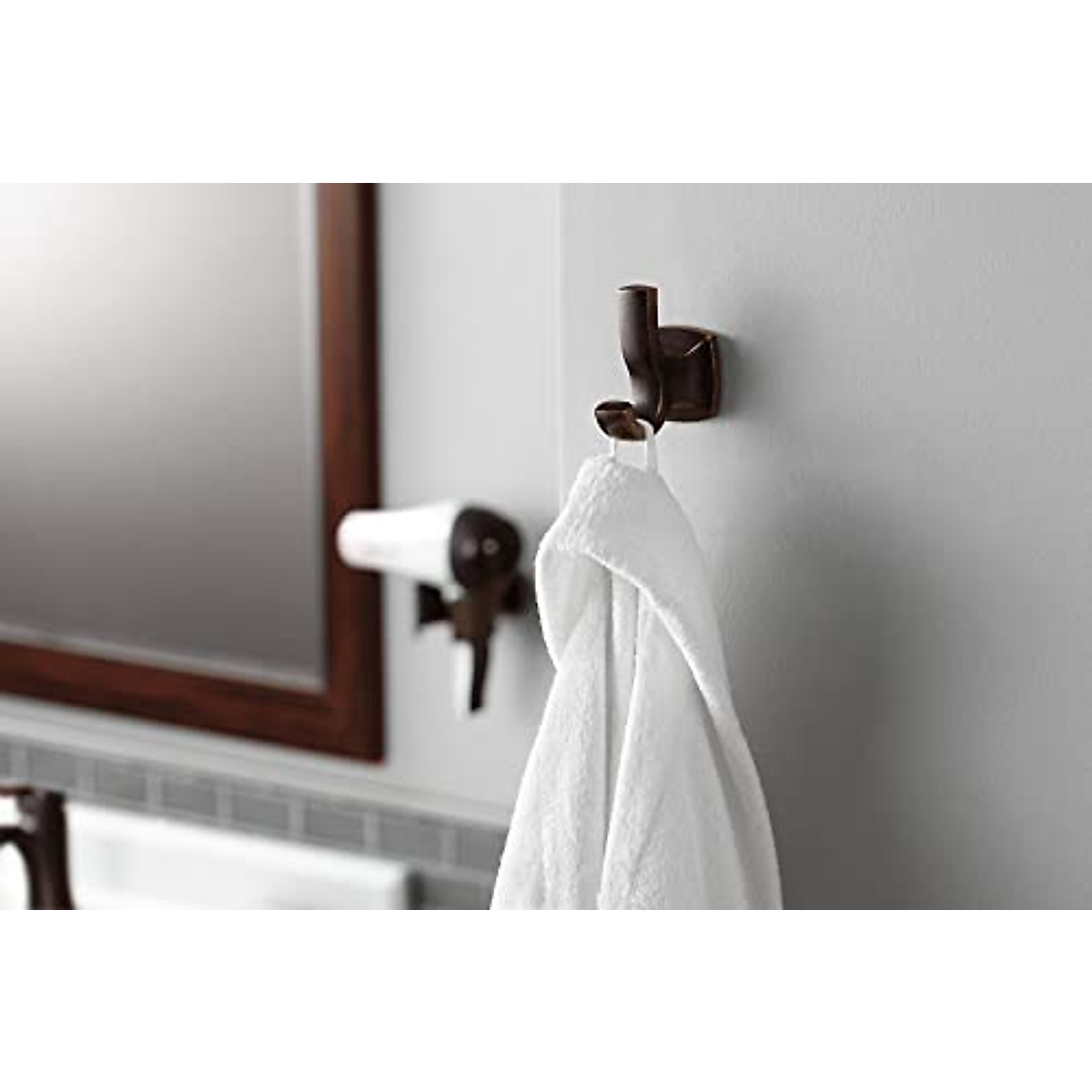 Moen YB5170BN Voss Collection Bathroom Hair Dryer Holder, Brushed Nickel