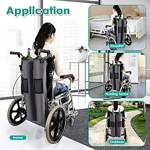 NEPPT Oxygen Tank Holder Portable Oxygen Cylinder Backpack For Wheelchair & Walker Medical Oxygen Tank Accessories Carrying Bag To Hang On Wheelchair Back For Travel Fits Canister Sizes D, C, M9