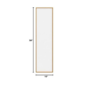 FANYUSHOW Full Length Mirror, Standing Hanging or Leaning Body Mirror, Simple Rectangle Design, Aluminum Alloy Thin Frame, Floor Mirror for Bedrooms, Bathrooms, Living Room (Gold)