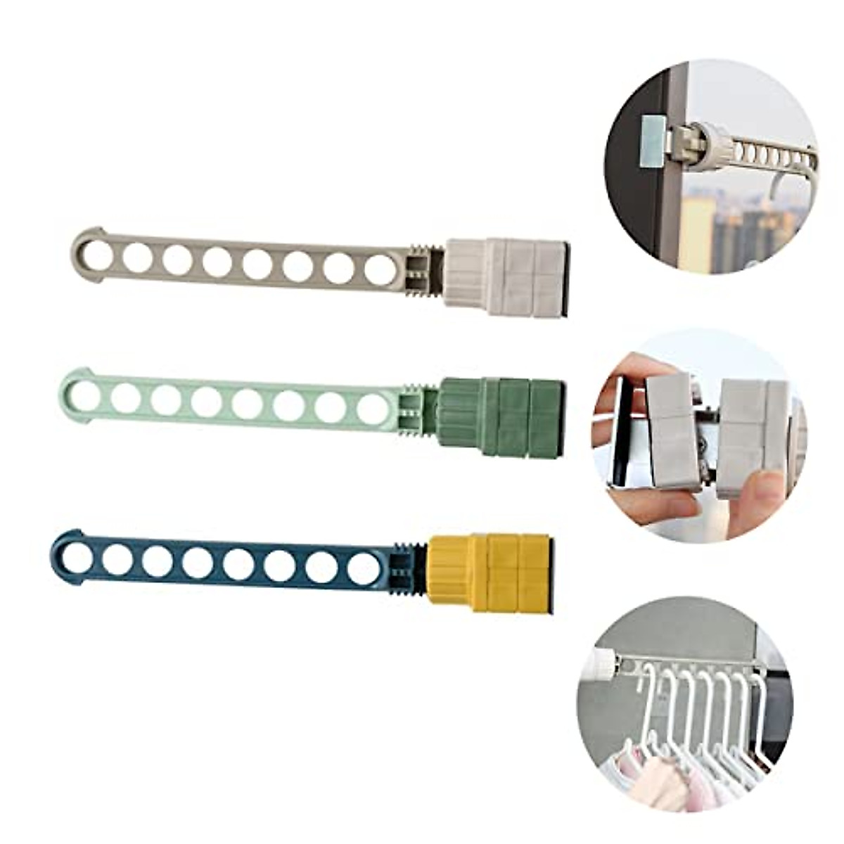 BUGUUYO 3pcs Rotary Clothes Rack Travel Hanger Hanging Racks for Clothes Adjustable Clothes Rack Clothes Hanger Pants Hanger Portable Abs Portable Clothes Racks Clothes Drying Hooks Suit