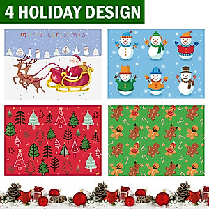 Rocinha 40 PCS Christmas Cookie Tins with Lids for Gift Giving, 4 Holiday Designs Christmas Tins Christmas Food Containers for Cookies Candy Treat Exchange 7.3"x 5.2" x 2"Christmas Foil Pans with Lids