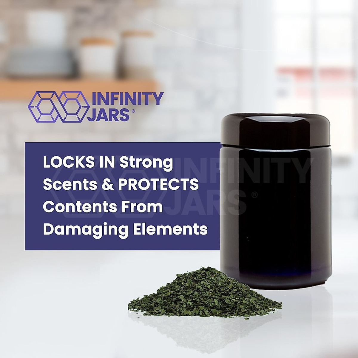 Infinity Jars 250 ml (8.5 fl oz) Tall Black Ultraviolet Refillable Empty Glass Screw Top Jar 2-Pack