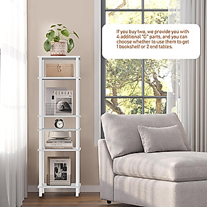 TUTOTAK End Table, Side Table, Nightstand, 3-Tier Storage Shelf, Sofa Table for Small Space, Living Room, Bed Room TB01BW049