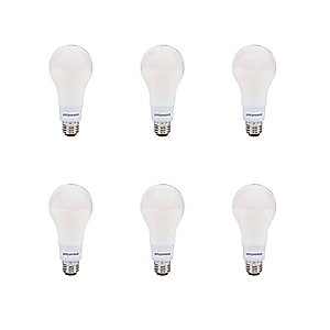 LEDVANCE Sylvania LED TruWave Natural Series 3-Way A21 Light Bulb, 40/60/100W Equivalent Efficient 6.5/9/13W, Medium Base, Frosted, 2700K, Soft White - 6 Pack (41352)