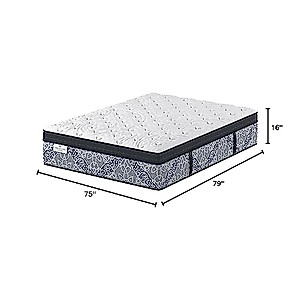 Kingsdown Passions Kelbrooke 16" Plush Euro Pillow Top Hybrid Mattress King, Cool Gel Memory Foam Layer Motion Isolation Quilted Top Premium Mattress
