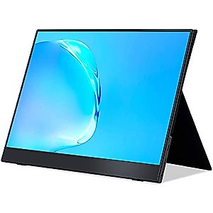 USB-C Portable Monitor - 15.6 Inch FHD 1080p FHD HDR FreeSync Zero Frame USB-C Computer Display with Dual Type-C Mini HDMI for Laptop PC Phone Mac Surface Xbox PS4 Switch, with Smart case (Renewed)