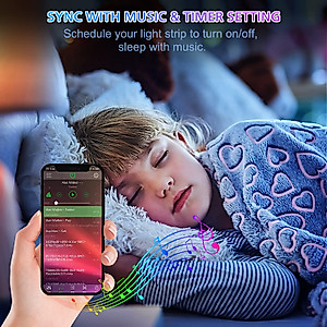 Jadisi 50ft Led Strip Lights for Bedroom, RGB Led Light Strip Music Sync Color Changing with App Remote Control Smart Led Strip Lights for TV, Room Party