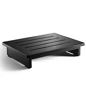 Holana 3.5" Wooden Step Stool for Adults (No Assemble Required)- 500 Lbs One Step Stools for High Bed Riser - Small Stepping Stool for Elderly, Seniors, Kid/Bathroom, Bed, Kitchen (Black)
