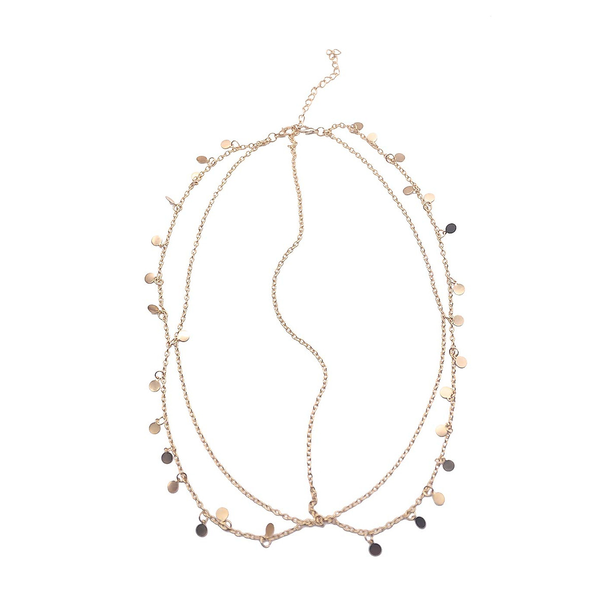 Missgrace HMetal Chain Jewelry Headband Head Hair Band Tassels Pearl