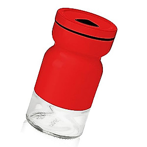 Stainless Steel Salt And Pepper Shakers Set,with Clear Glass Bottom,Spice Shakers with Adjustable Pour Holes,Classic Salt Pepper Shaker for Table,RV,Camp,BBQ(2 PACK)