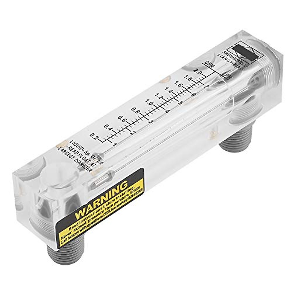 Water Meter Water Flow Meter Flow Meter Water Flow Meter for Rv Flow Sensor,Panel Type Glass Liquid Flowmetre Water Flow Measuring Meter 0.2-2GPM/1-7LPM