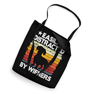 Easily Distracted By Wieners Doxie Dog Vintage Dachshund Tote Bag