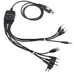 8 in 1 Multifunctional USB Programming Cable Compatible for Kenwood/QuanSheng/HYT/Motorola Walkie Talkie