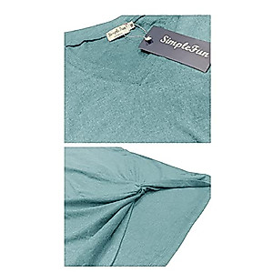 SimpleFun Long Sleeve Tee Shirts for Women Loose Fit V-neck Fall Knotted Sexy Tops with Sleeves Light Green M